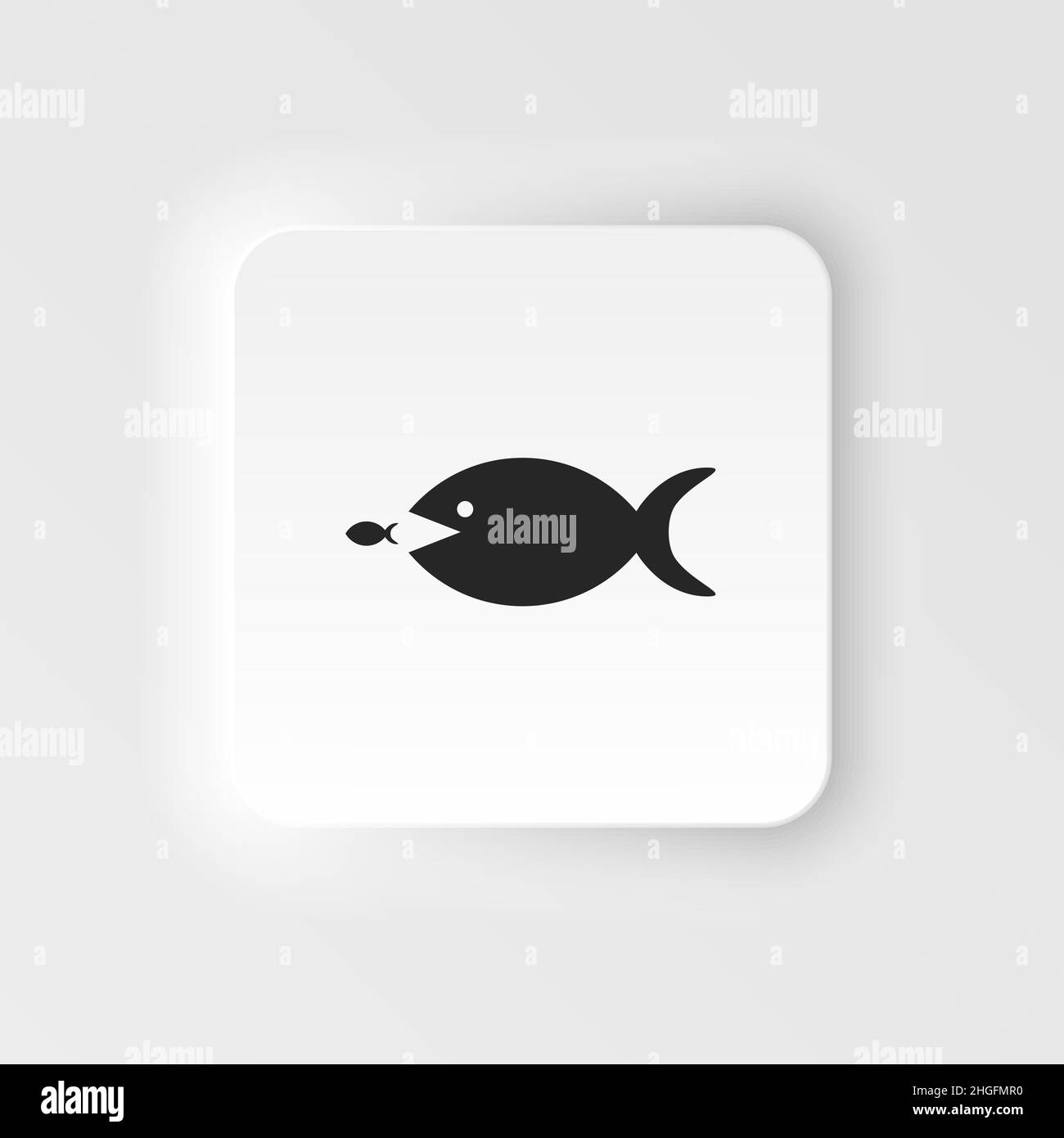 Big, fish, small, business neumorphic style vector icon. Simple element ...