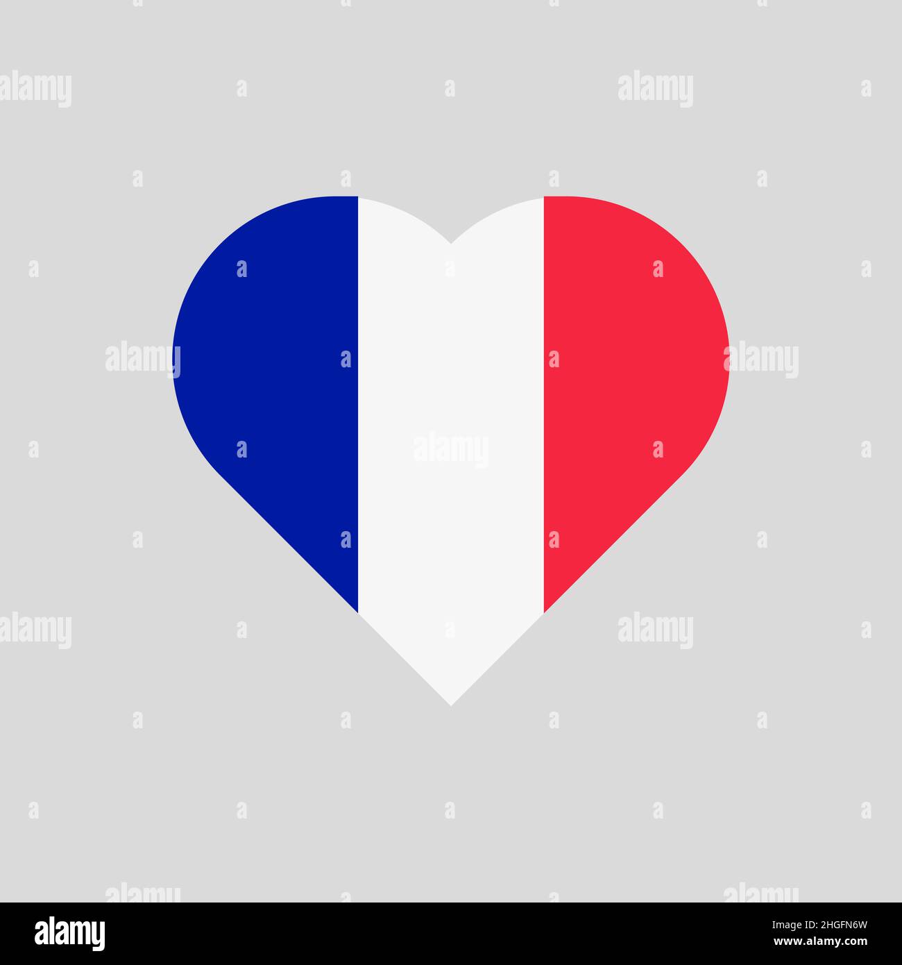 The flag of France in a heart shape Stock Vector Image & Art - Alamy