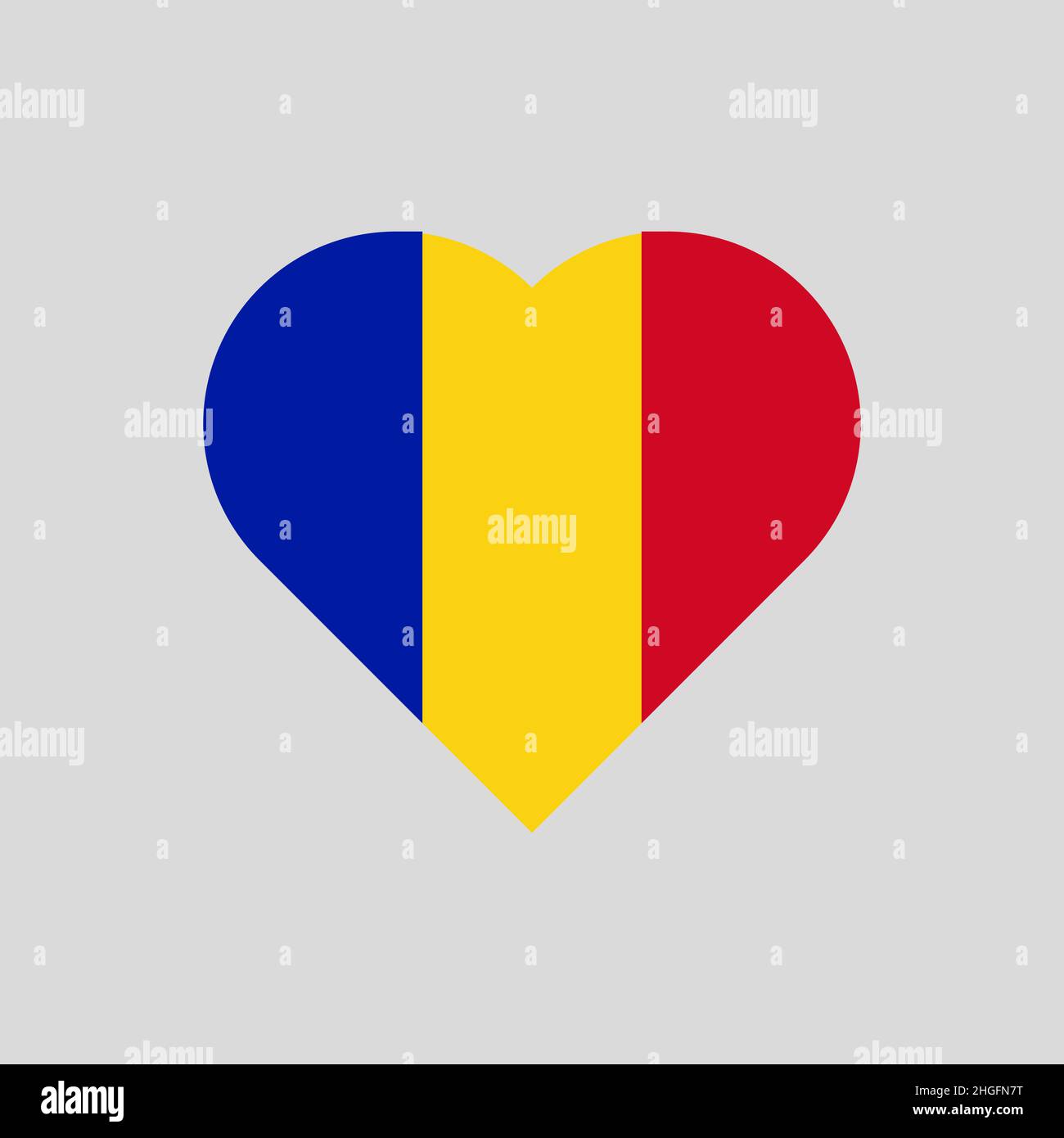 The flag of Romania in a heart shape Stock Vector Image & Art - Alamy