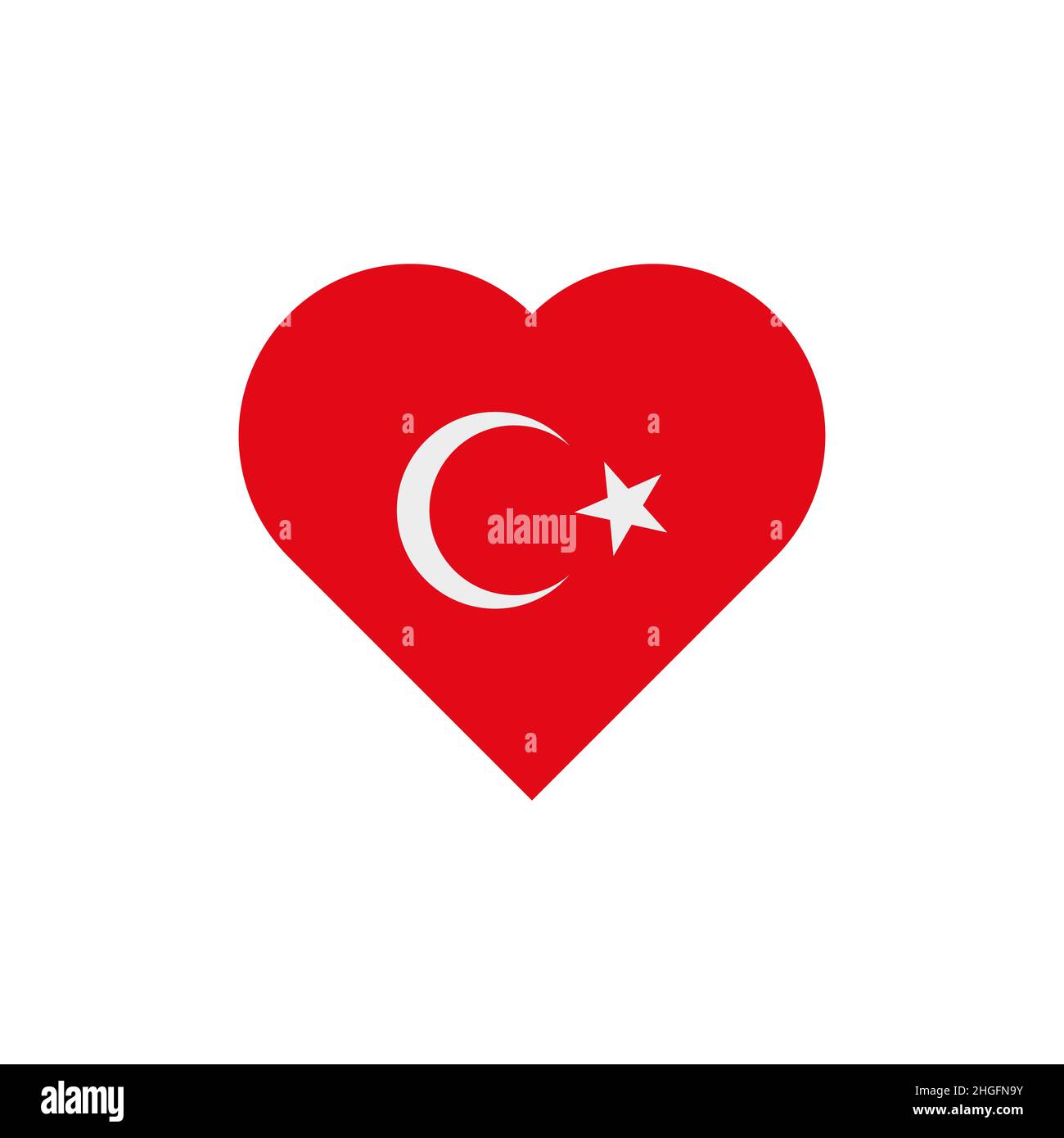 Heart turkish flag design Stock Vector Images - Alamy