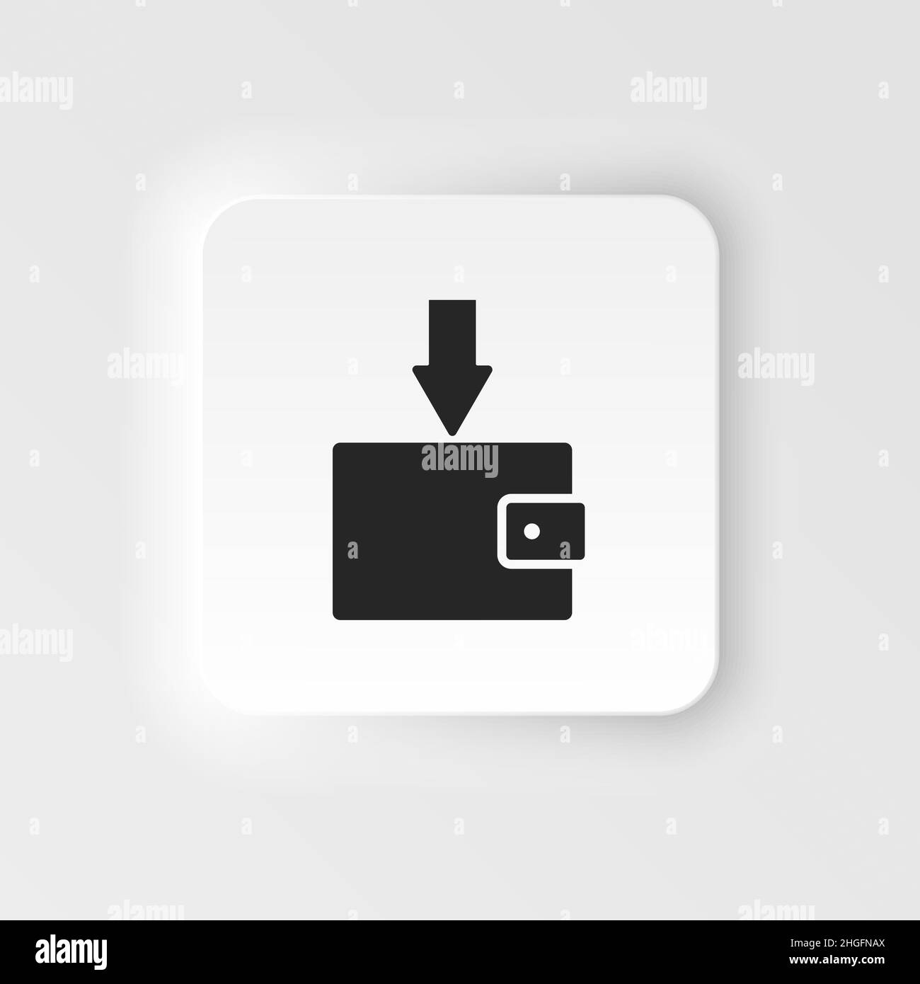 Incoming, money, salary neumorphic style vector icon. Simple element ...