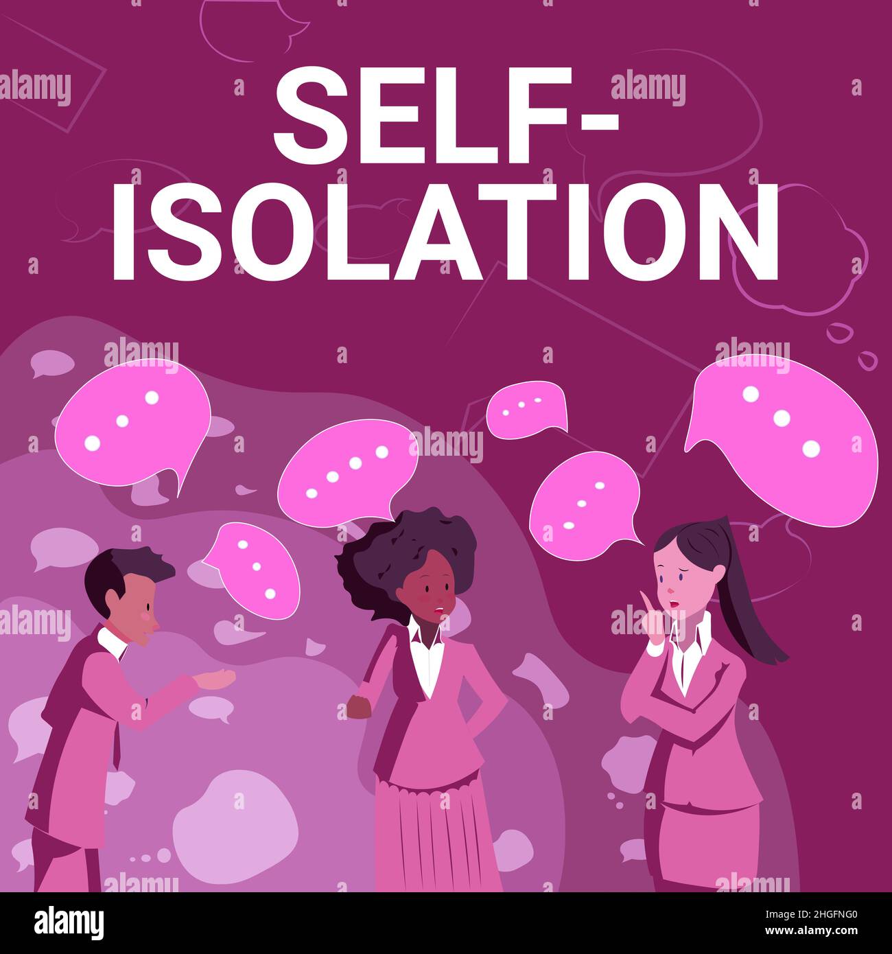 Sign displaying Self Isolation, Concept meaning promoting infection ...
