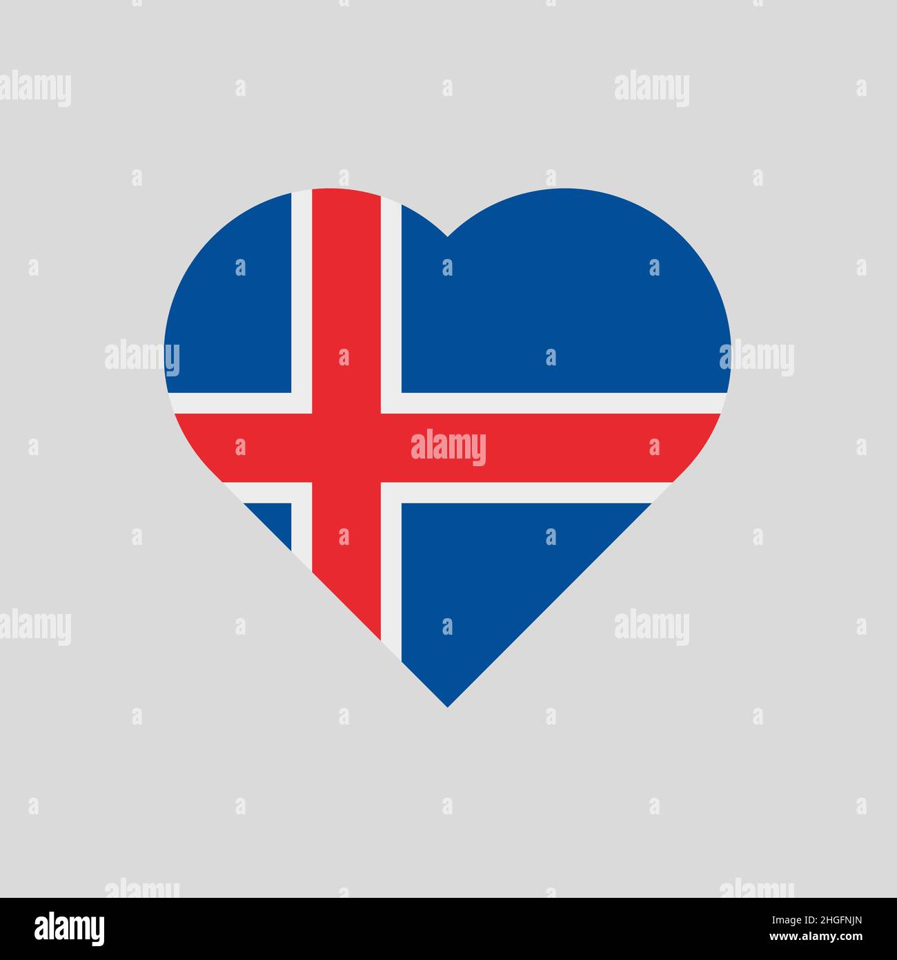 The flag of Iceland in a heart shape Stock Vector Image & Art - Alamy
