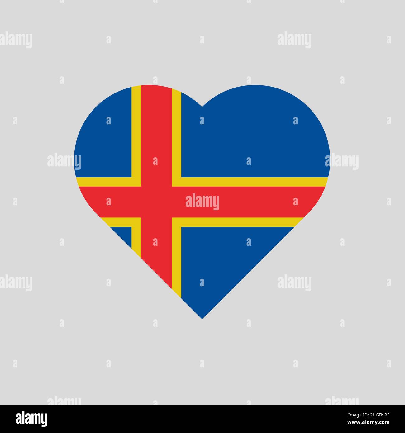 The flag of the Aland Islands in a heart shape Stock Vector Image & Art - Alamy