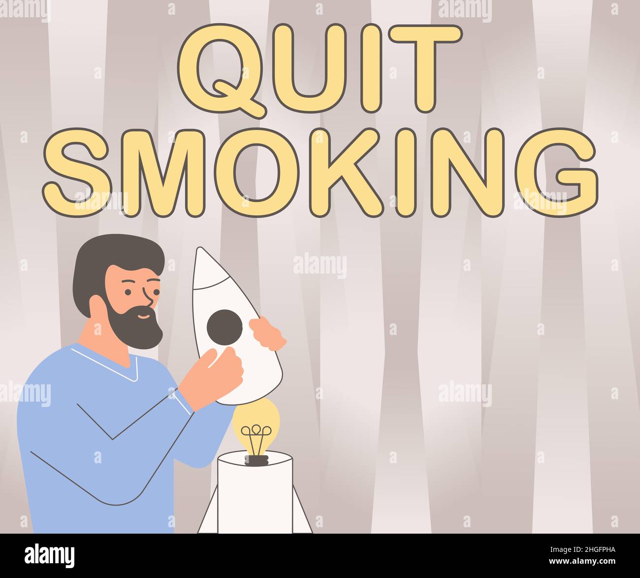 Sign displaying Quit Smoking, Word Written on the process of ...
