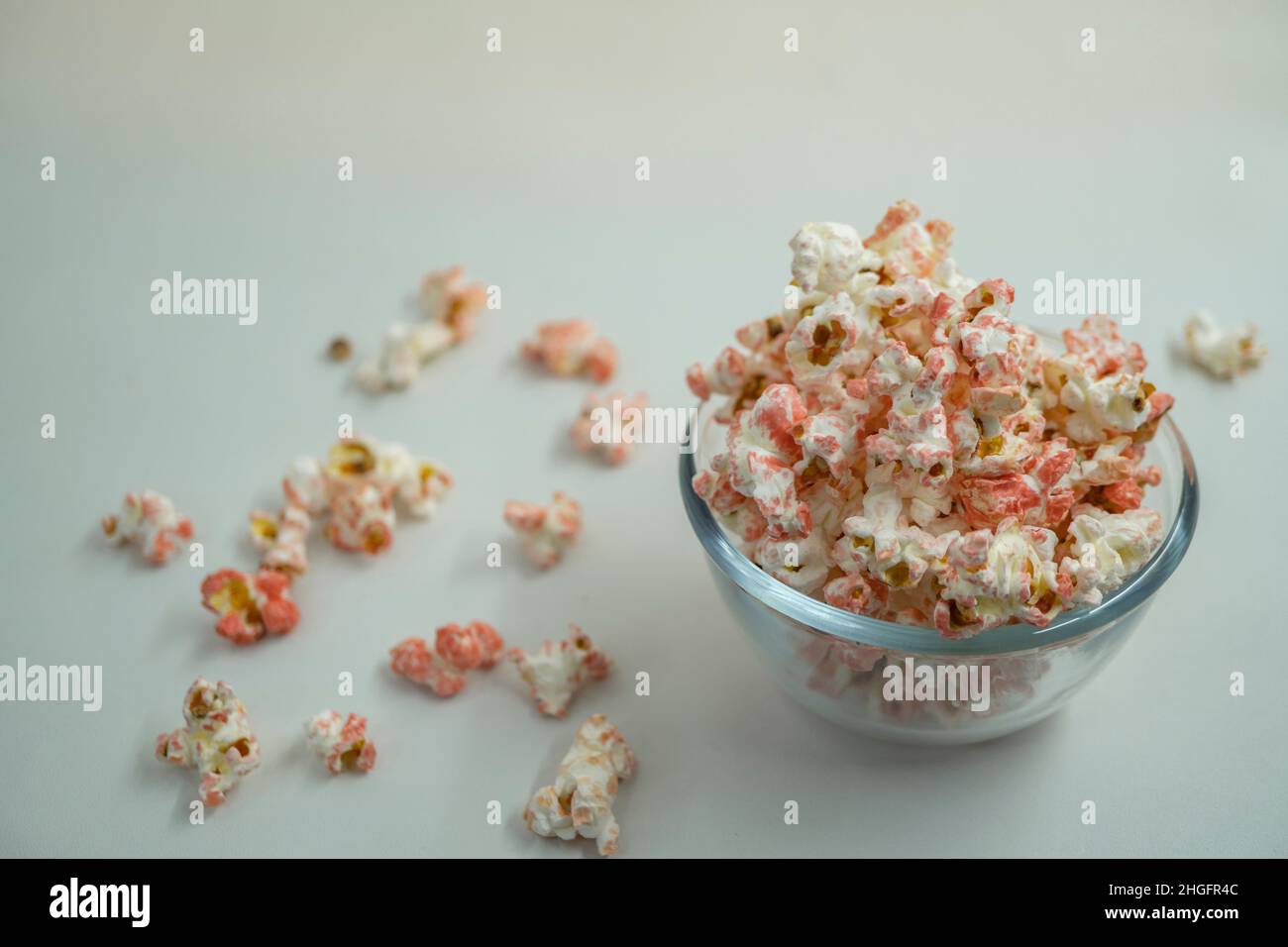 Close up of pop corn on the bowl with negative space. That photos is ...