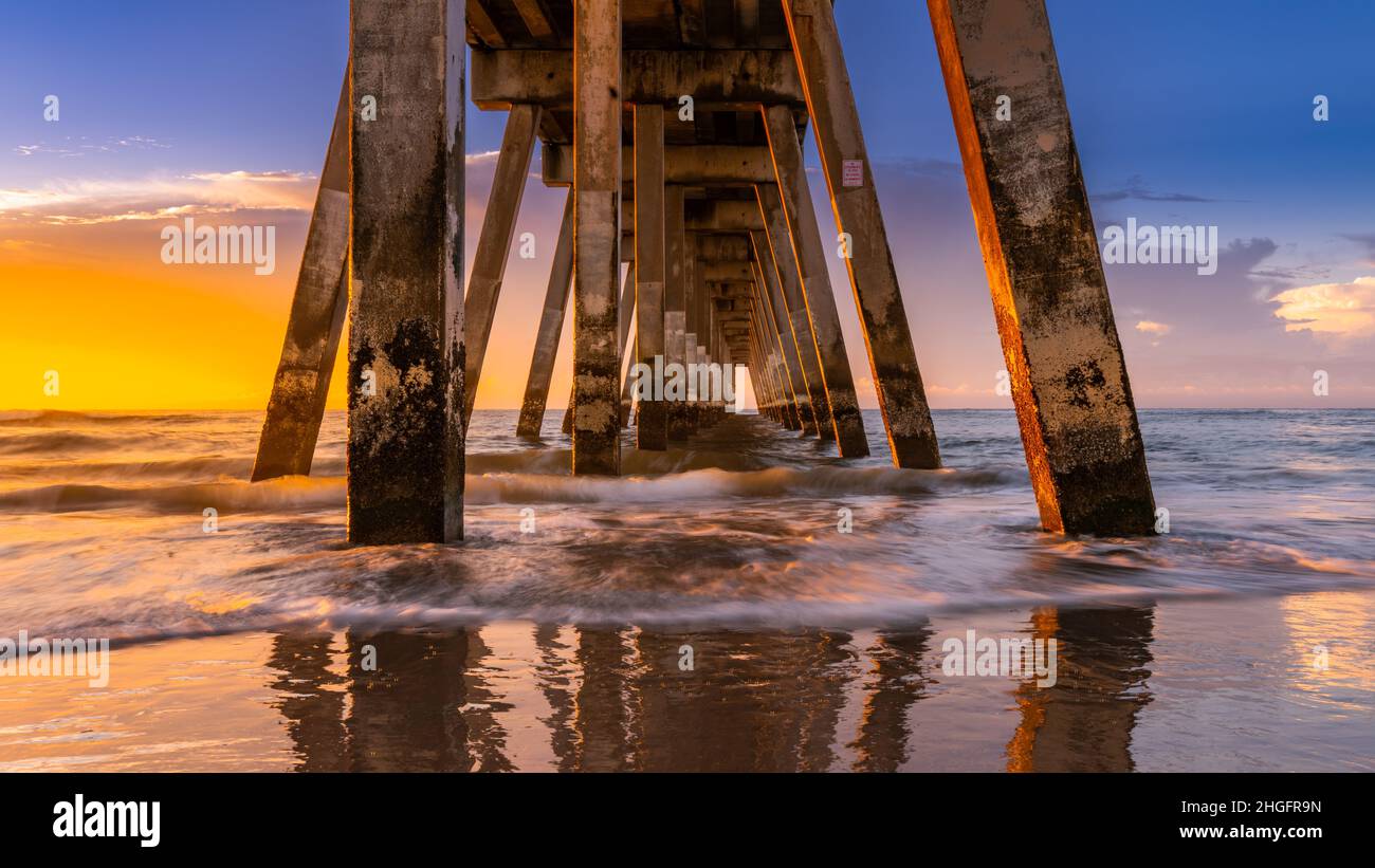 An open shutter sunrise shot at Wrightsville Beach in North Carolina ...