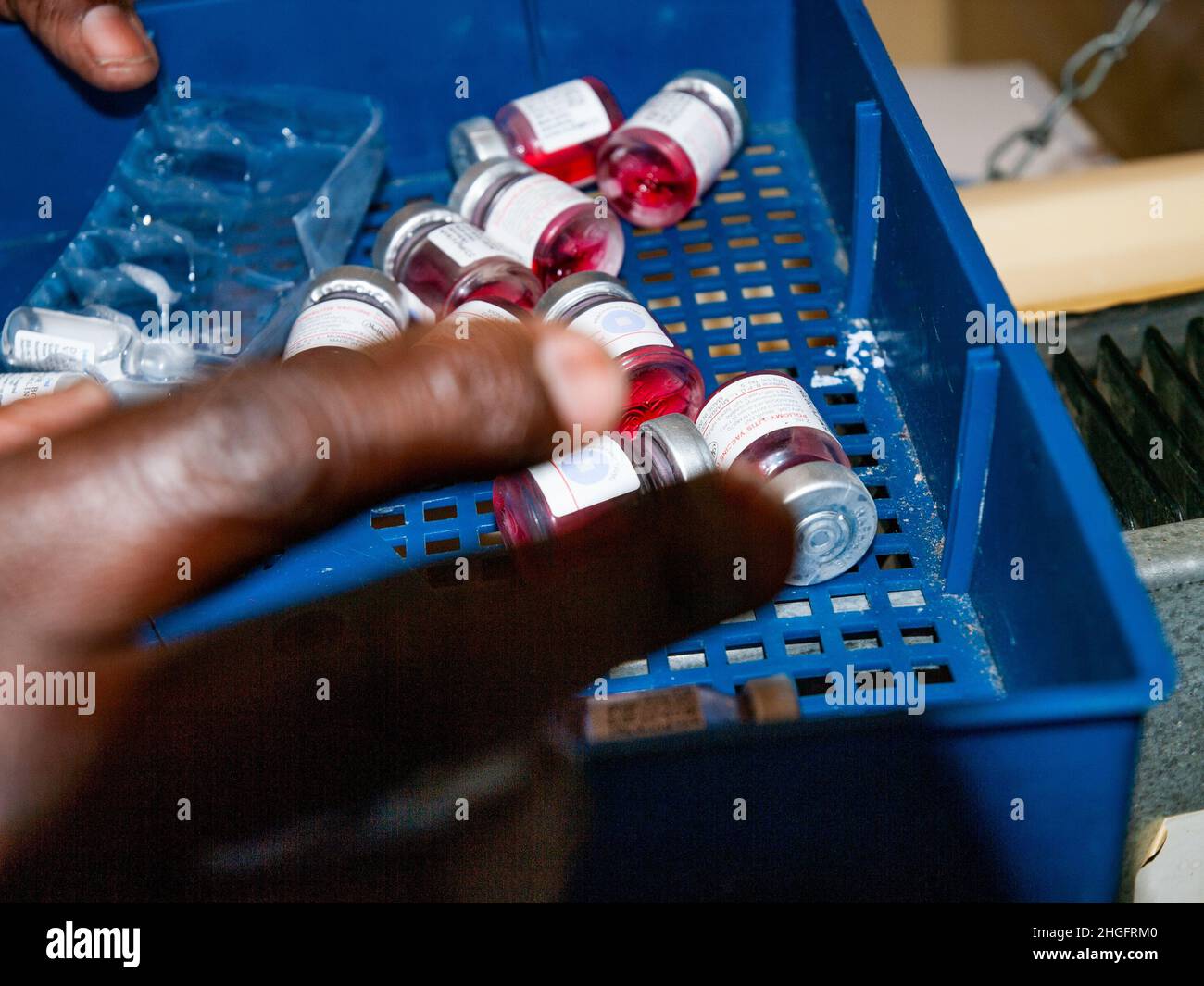 Maji Moto Dispensary and Vaccines, Kenya, Africa handling cold storage ...