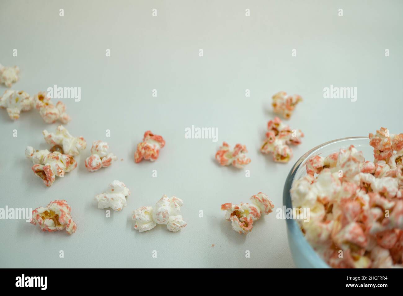 Close up of pop corn on the bowl with negative space. That photos is ...