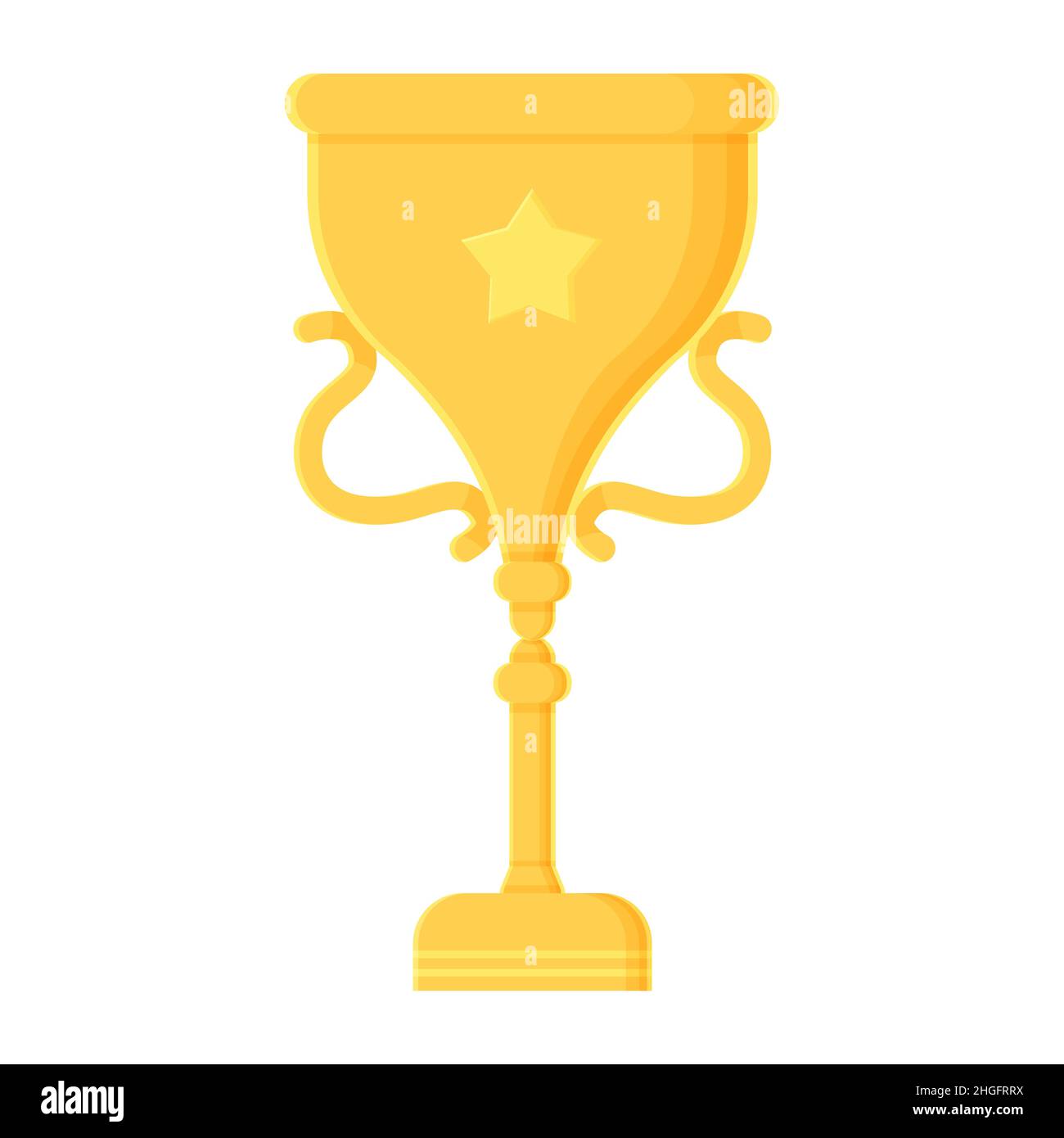 Cartoon winner cup object. Golden trophy with crown. Prize, success ...