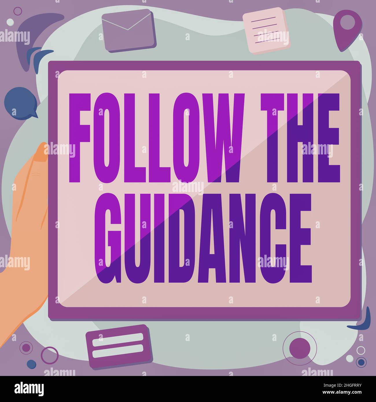 Conceptual caption Follow The Guidance, Business idea controlling a ...