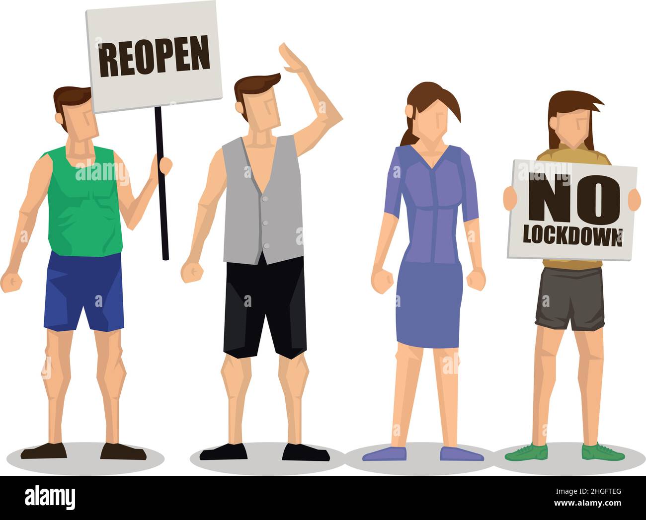 Anti lockdown end shutdown Stock Vector Images - Alamy