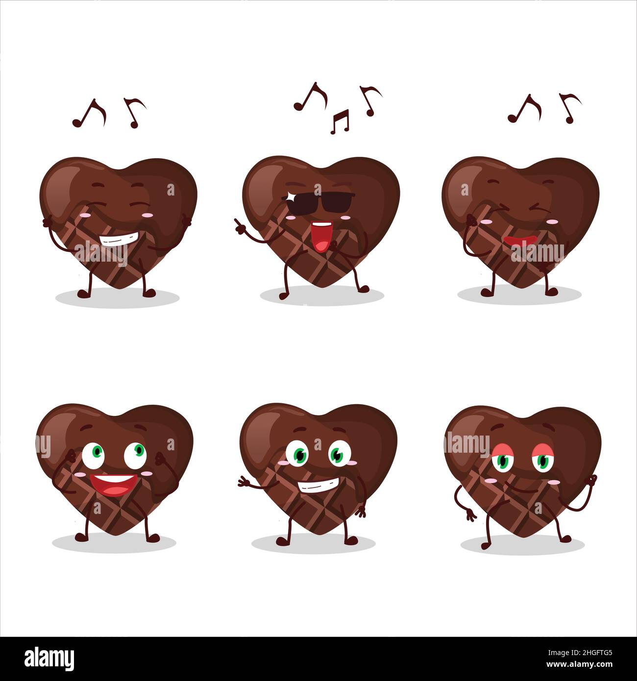 An image of chocolate love dancer cartoon character enjoying the music ...