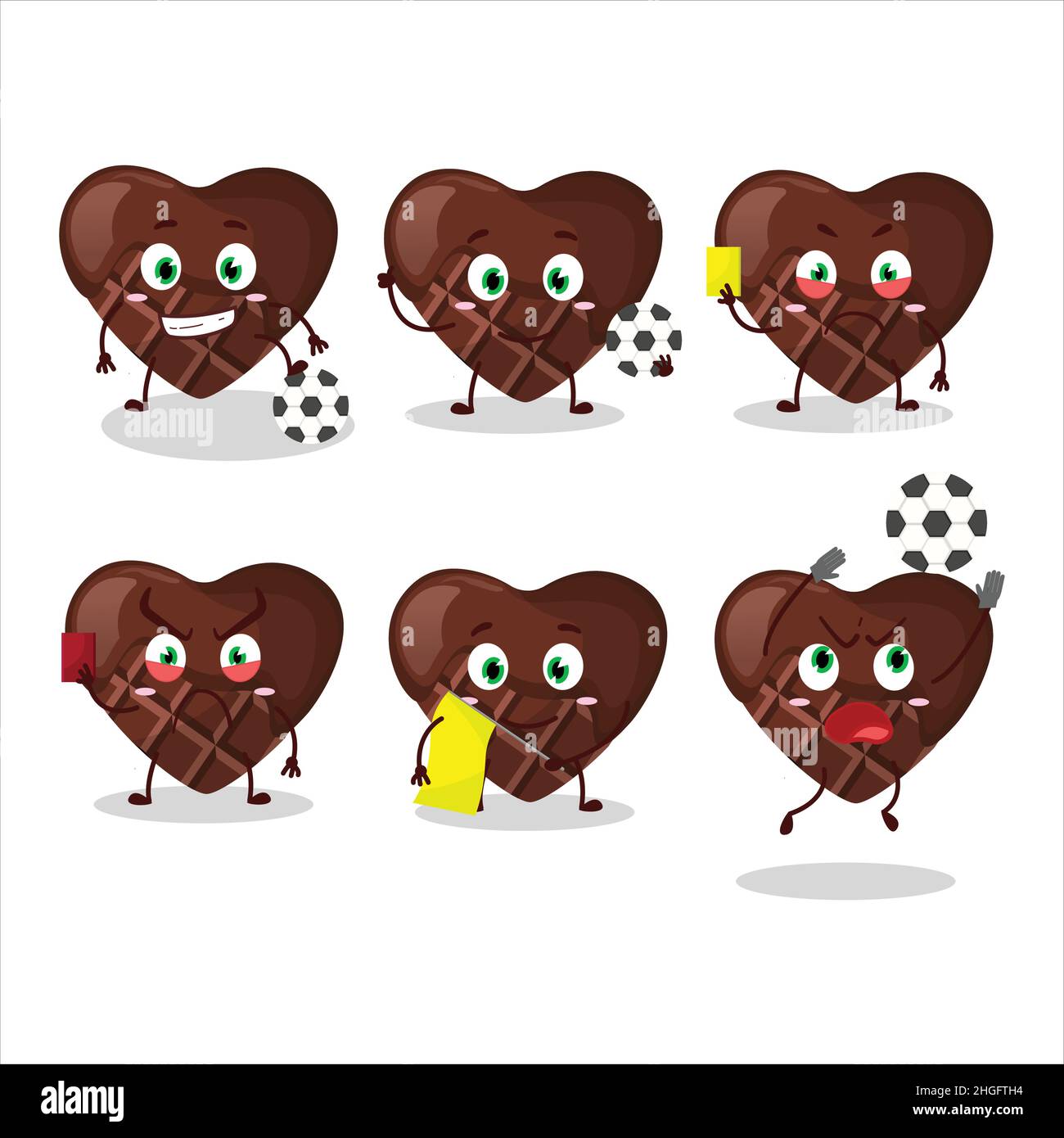 Chocolate love cartoon character working as a Football referee. Vector ...