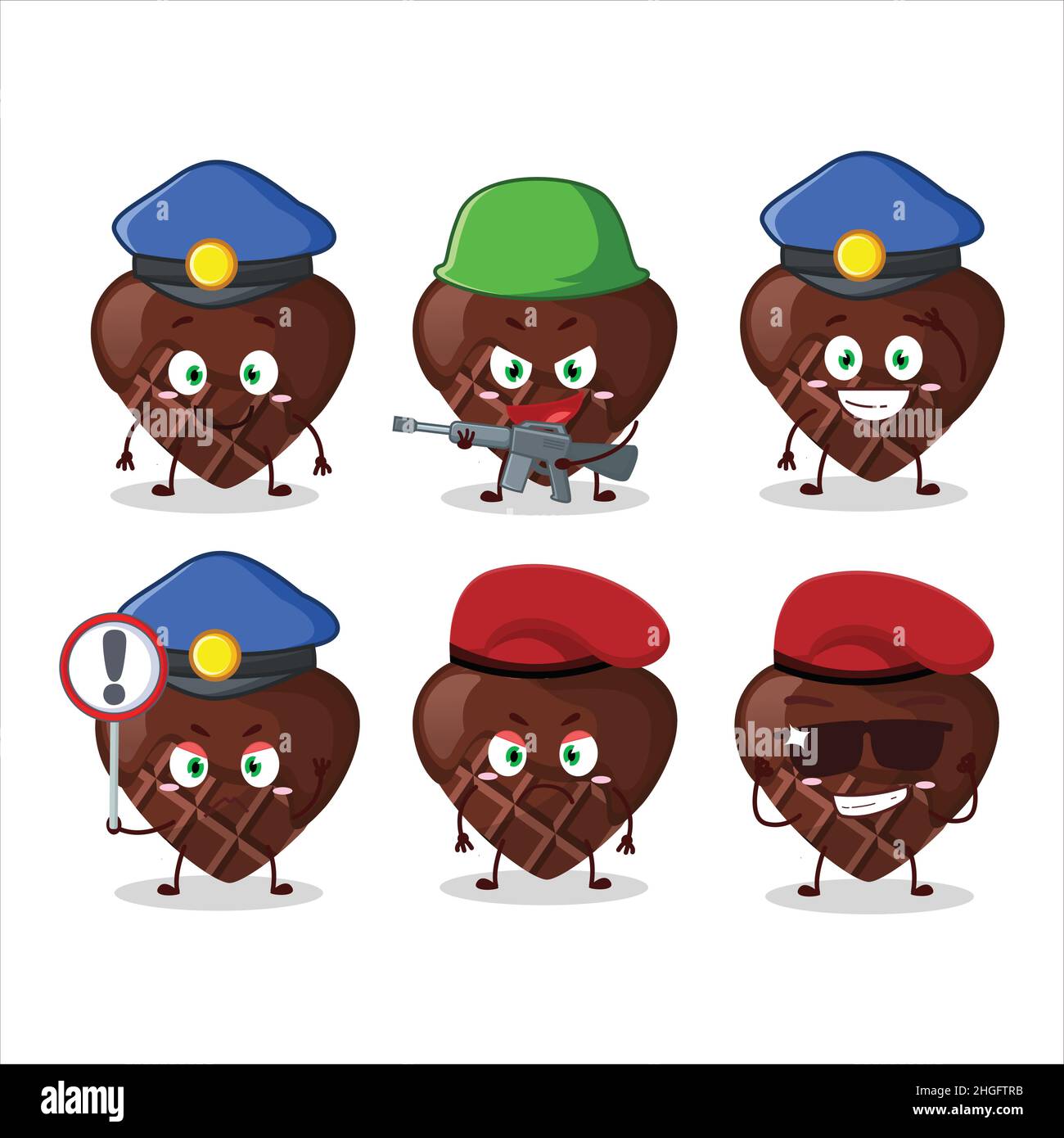 A dedicated Police officer of chocolate love mascot design style ...