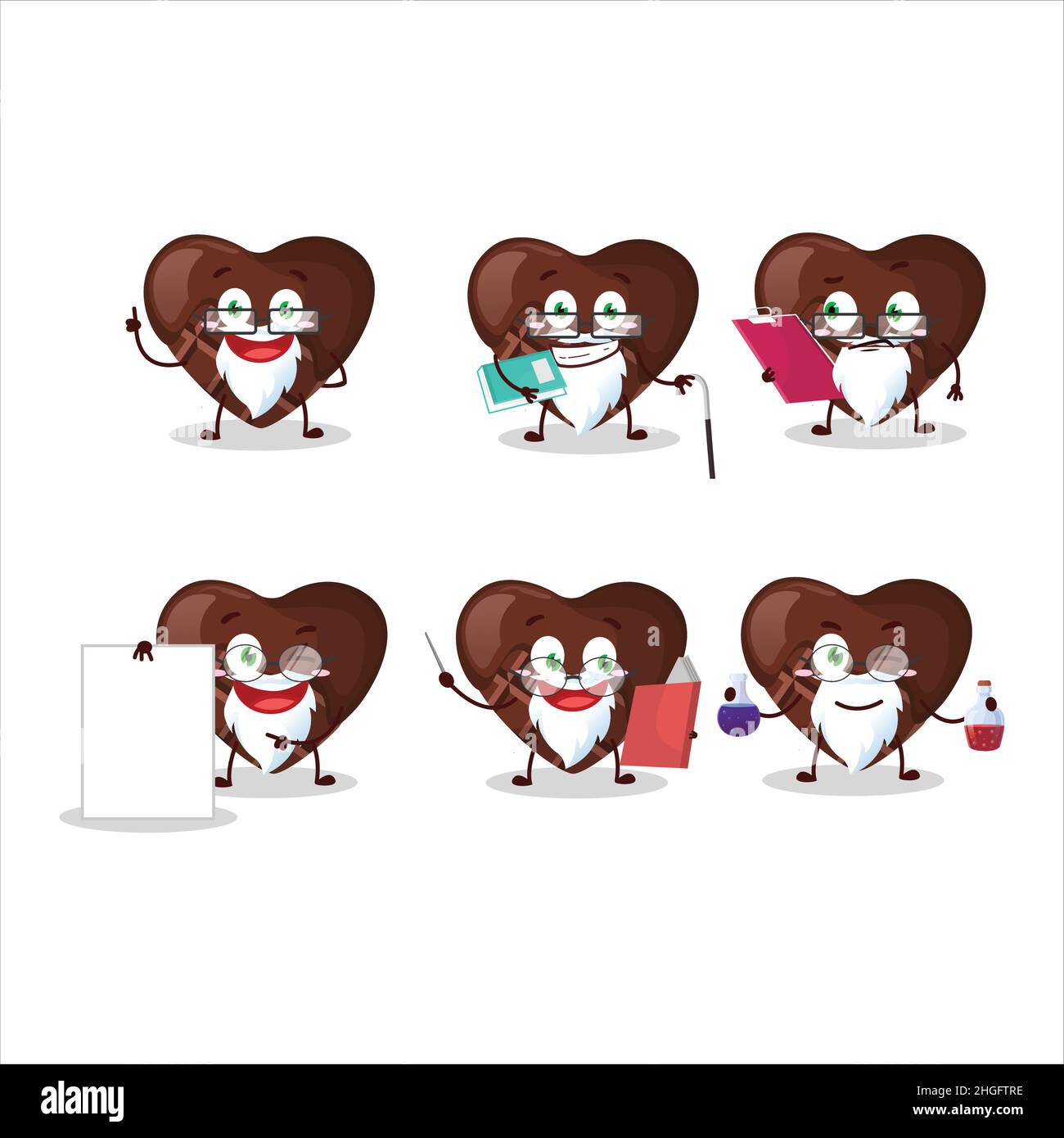 Professor chocolate love academic cartoon character working on ...