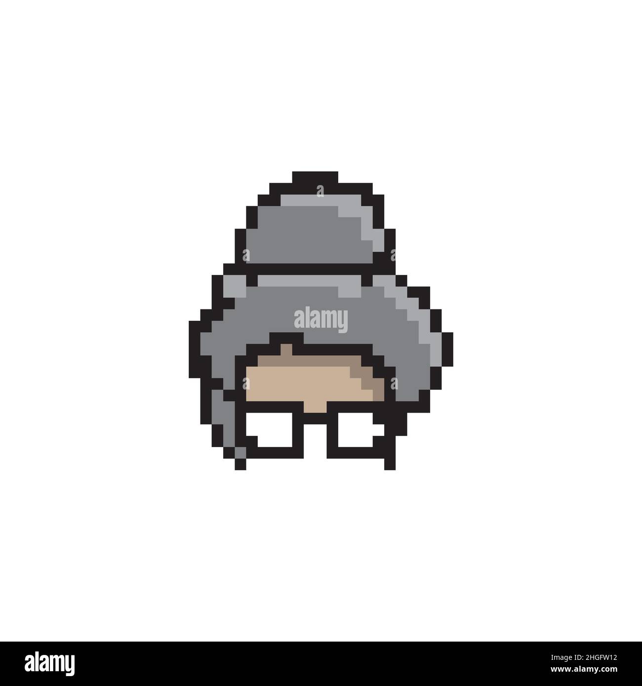 Pixel art woman face character isolated on white background.EPS 10 ...