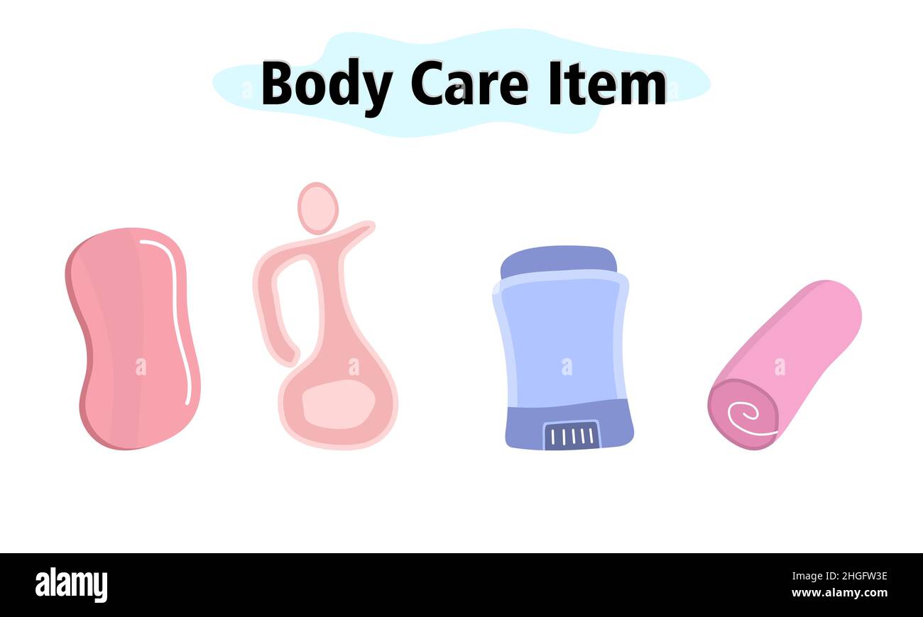 A set of items for the bathroom. Solid soap and deodorant, perfume and ...