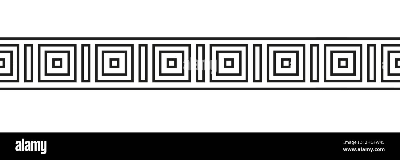 Seamless meander patterns. Greek meandros, fret or key. Black ornament ...