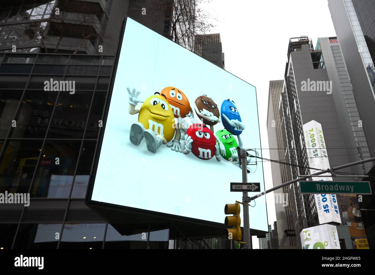 View of the M&M’s anthropomorphized candy characters on an electronic ...