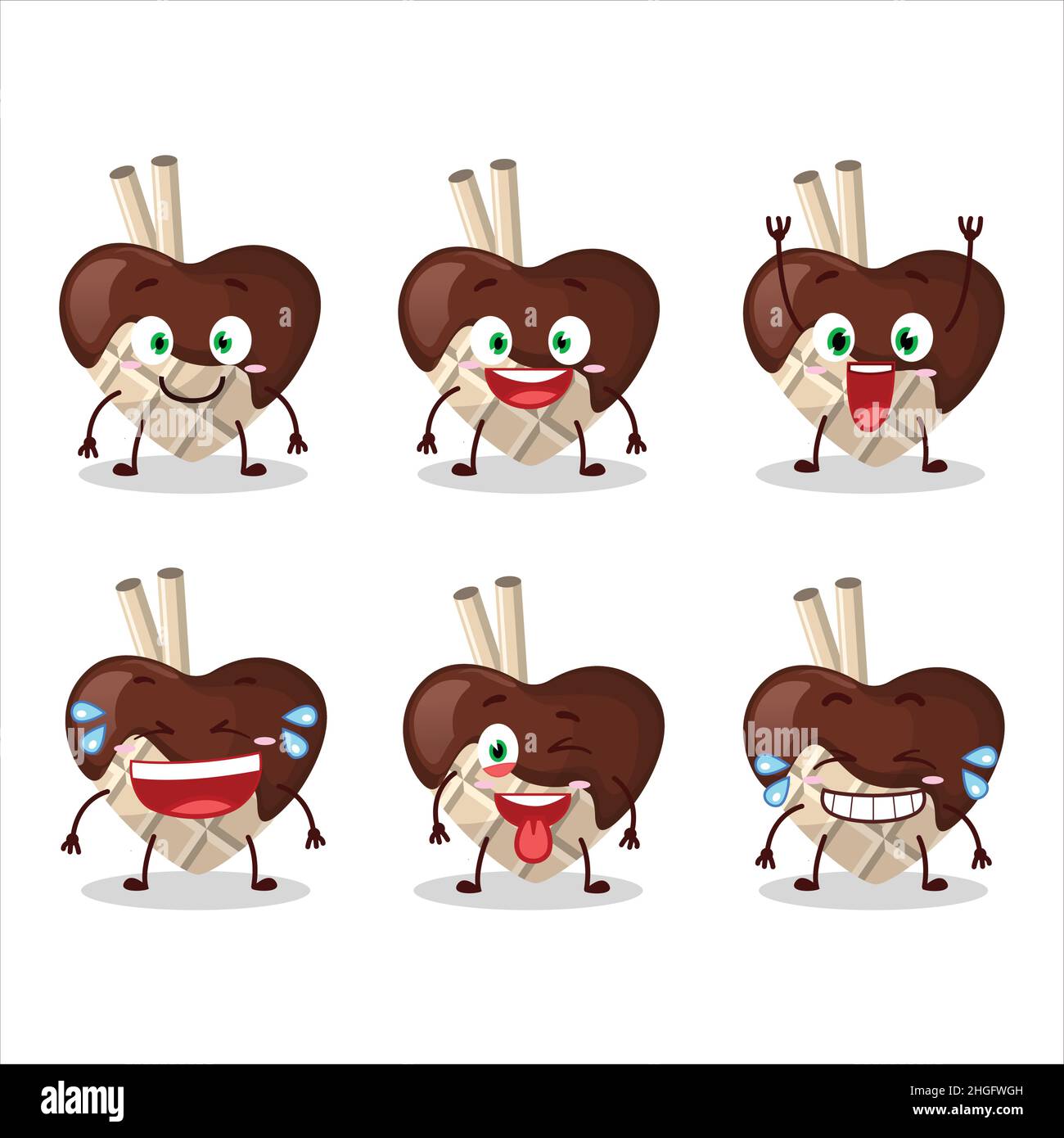 Cartoon character of white chocolate love with smile expression. Vector ...