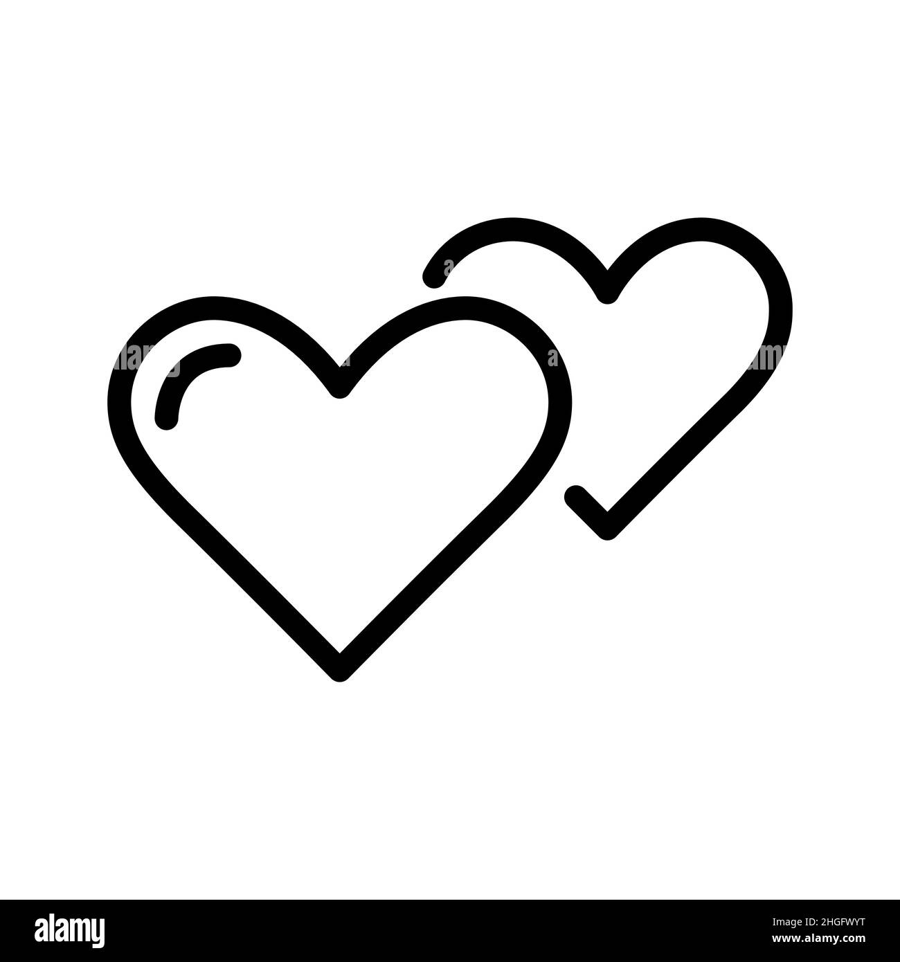 Two hearts together. Romance, dating and flirting. Pixel perfect ...