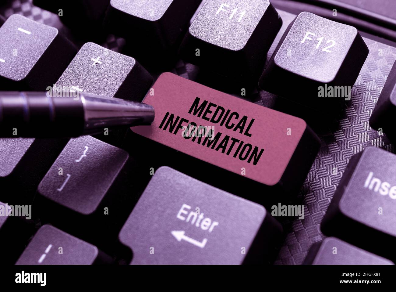 Text caption presenting Medical Information, Business concept a person ...