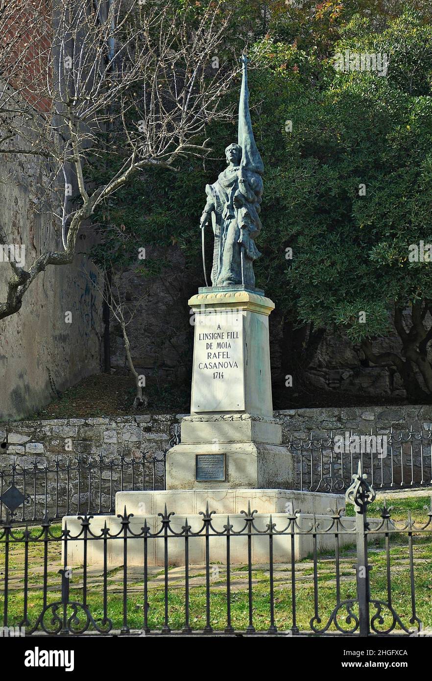 Monument to Rafael Casanovas in Moià in the region of Moianès province ...