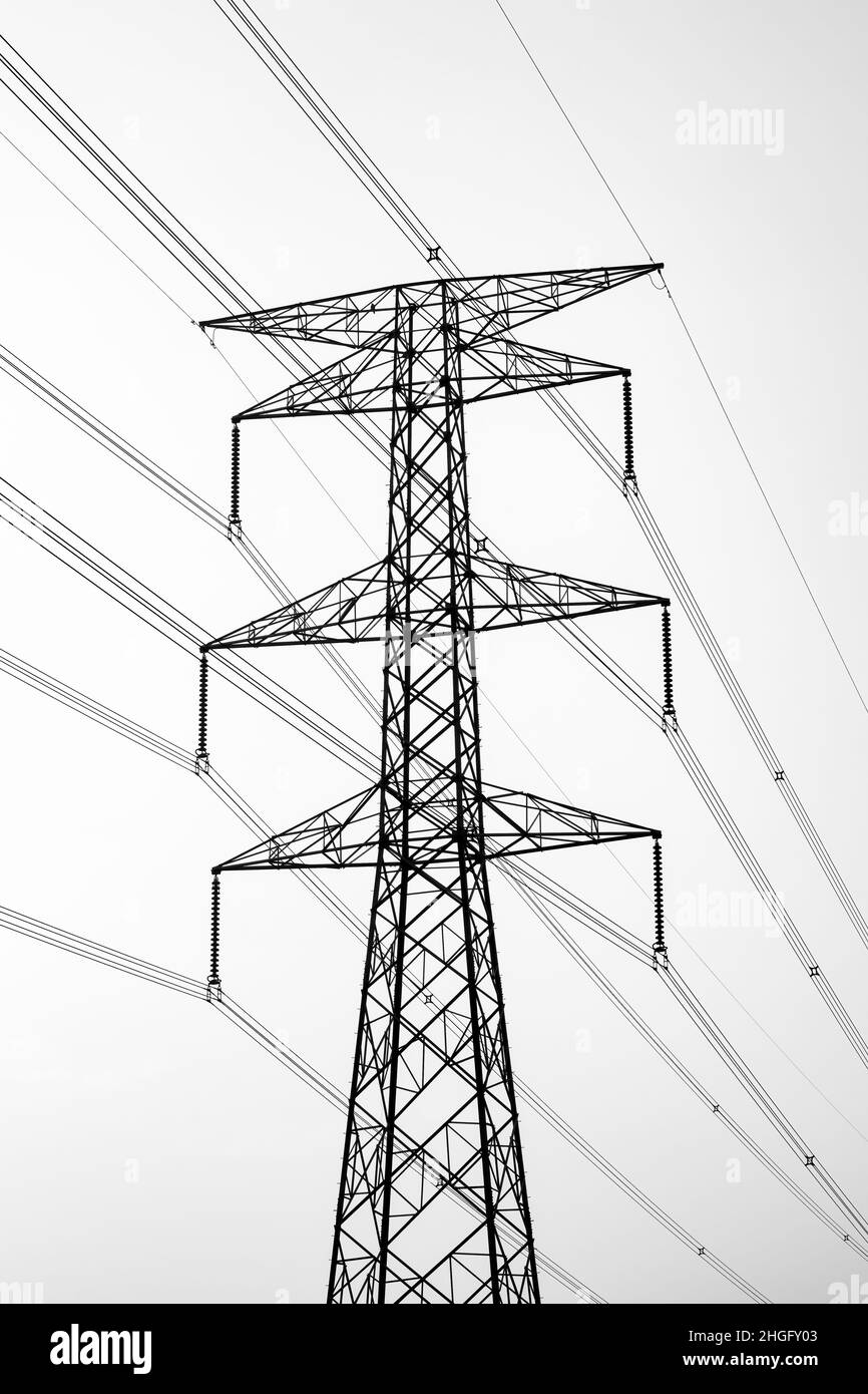 Electricity Tower White Background