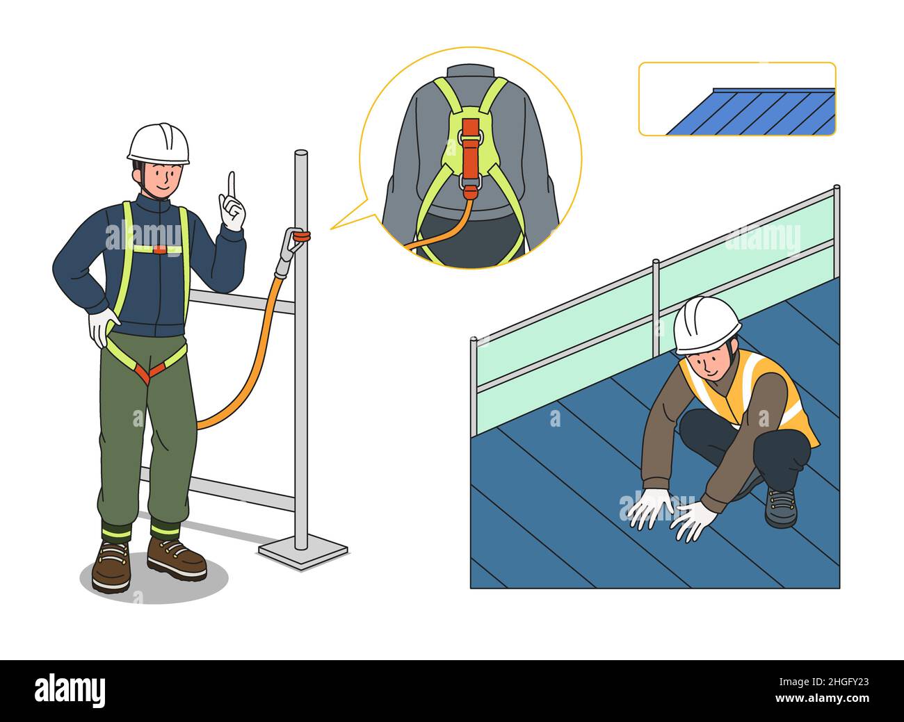 industrial, construction site safety precautions illustration Stock ...