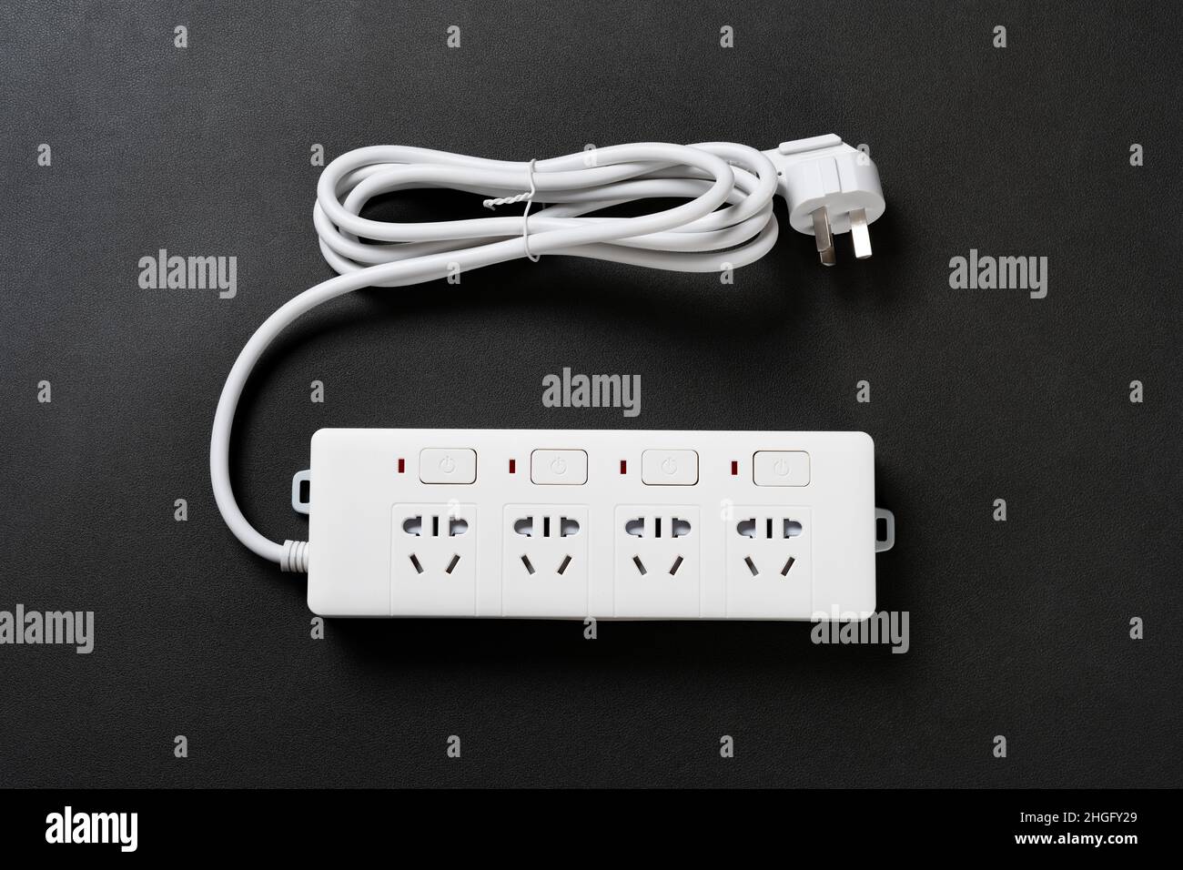 top view multi sockets power extension with individual switiches on ...