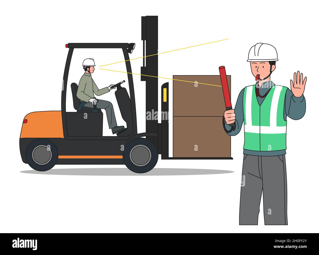 industrial, construction site safety precautions illustration Stock ...