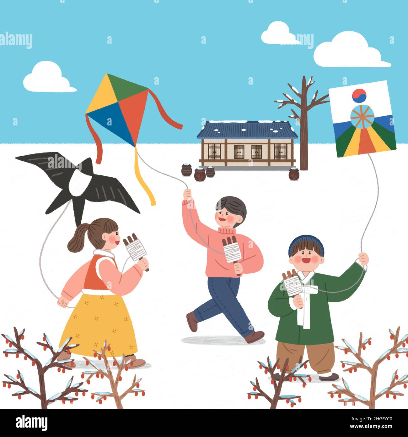 Traditional korean holiday illustration hi-res stock photography and ...