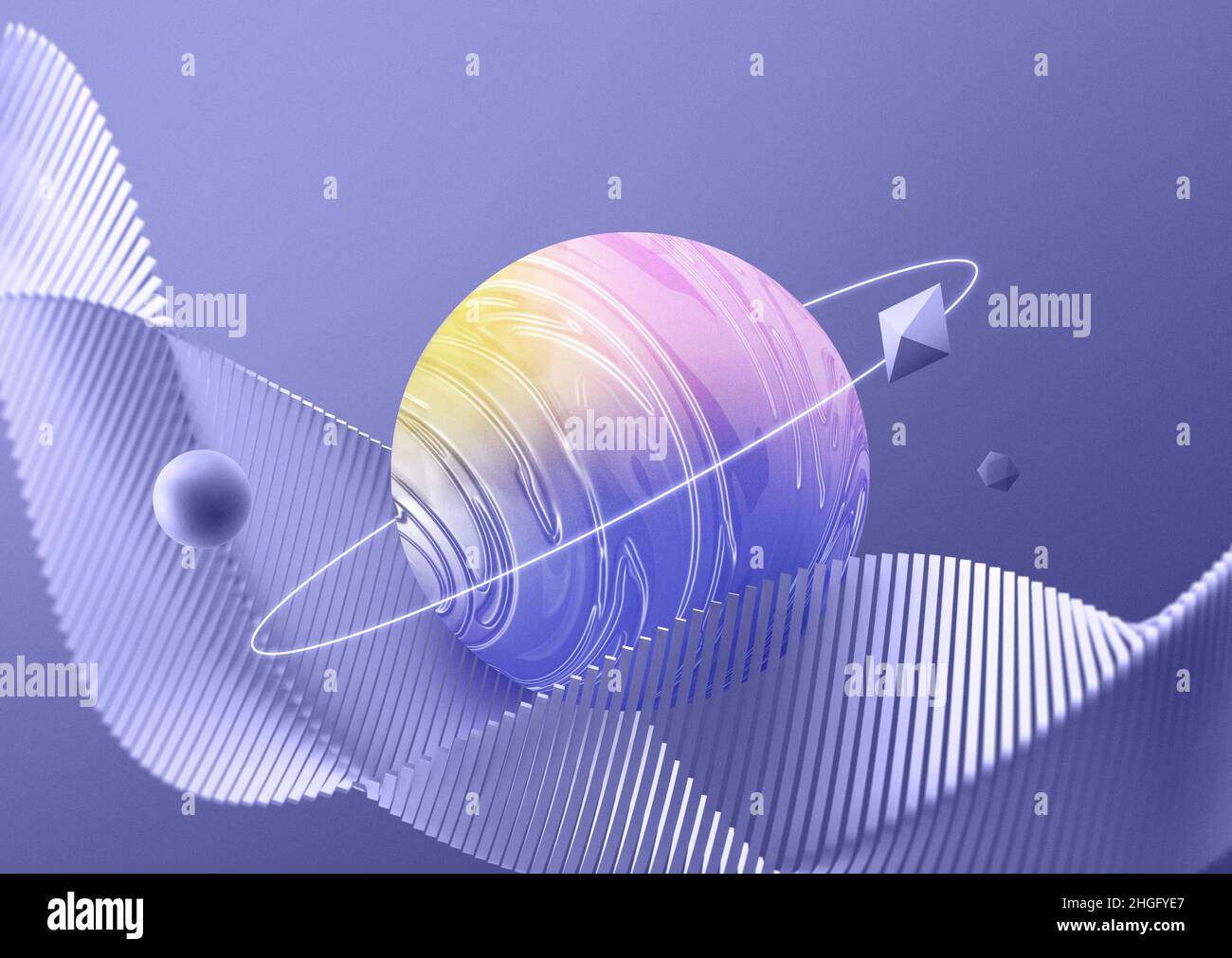 2035 color of the year, very peri 3d rendered graphic poster Stock ...