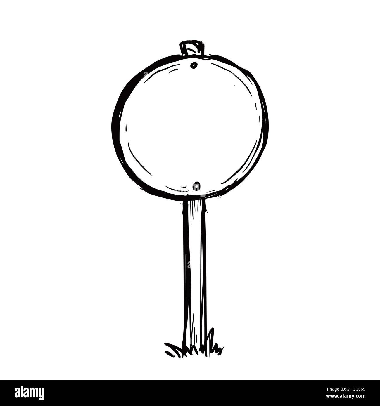 Sketch direction sign. Hand drawn doodle style. Wooden signpost. Vector ...