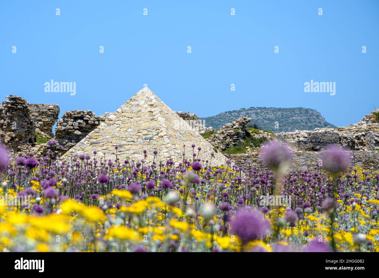 Pyramid shaped building inside Methoni Castle, Greece Stock Photo - Alamy