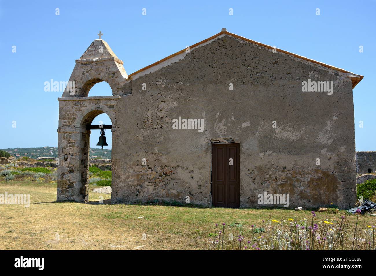 Church inside Methoni's castle, Greece Stock Photo - Alamy