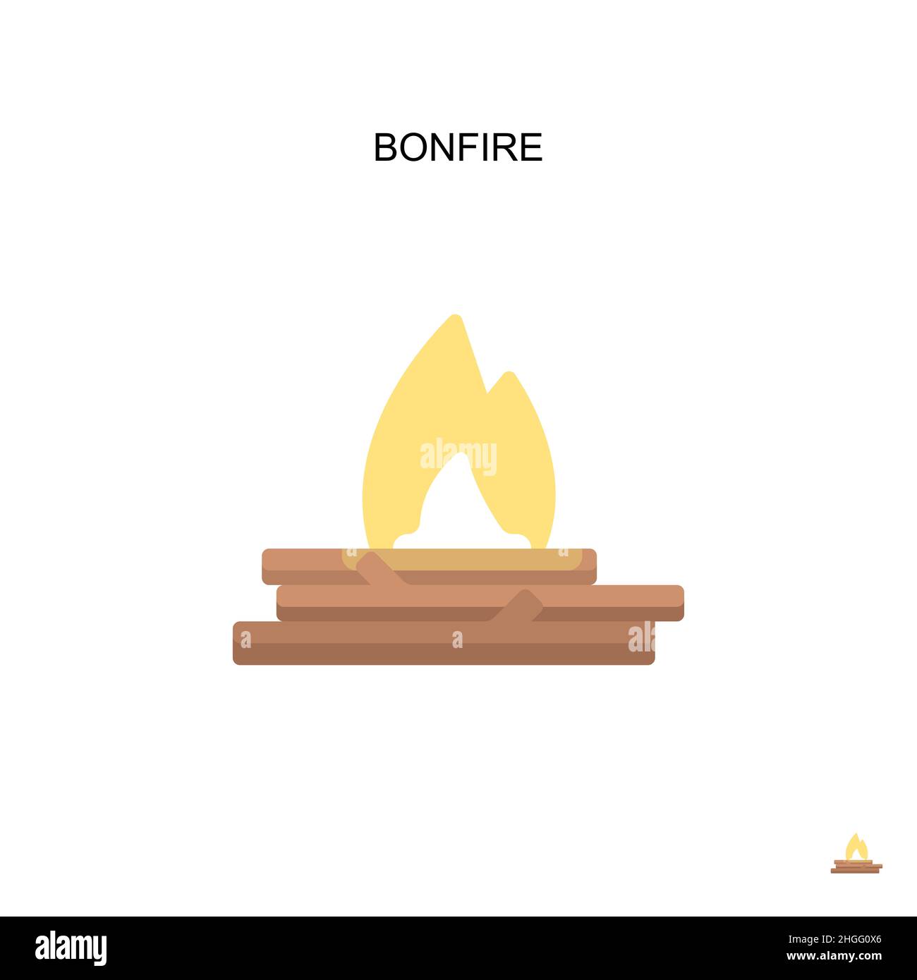 Bonfire Simple vector icon.Perfect color modern pictogram on editable ...
