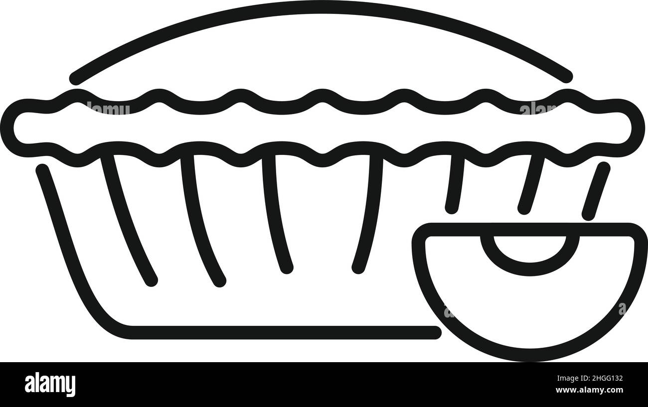 Christmas apple pie icon outline vector. Cake dessert. Sweet fruit ...