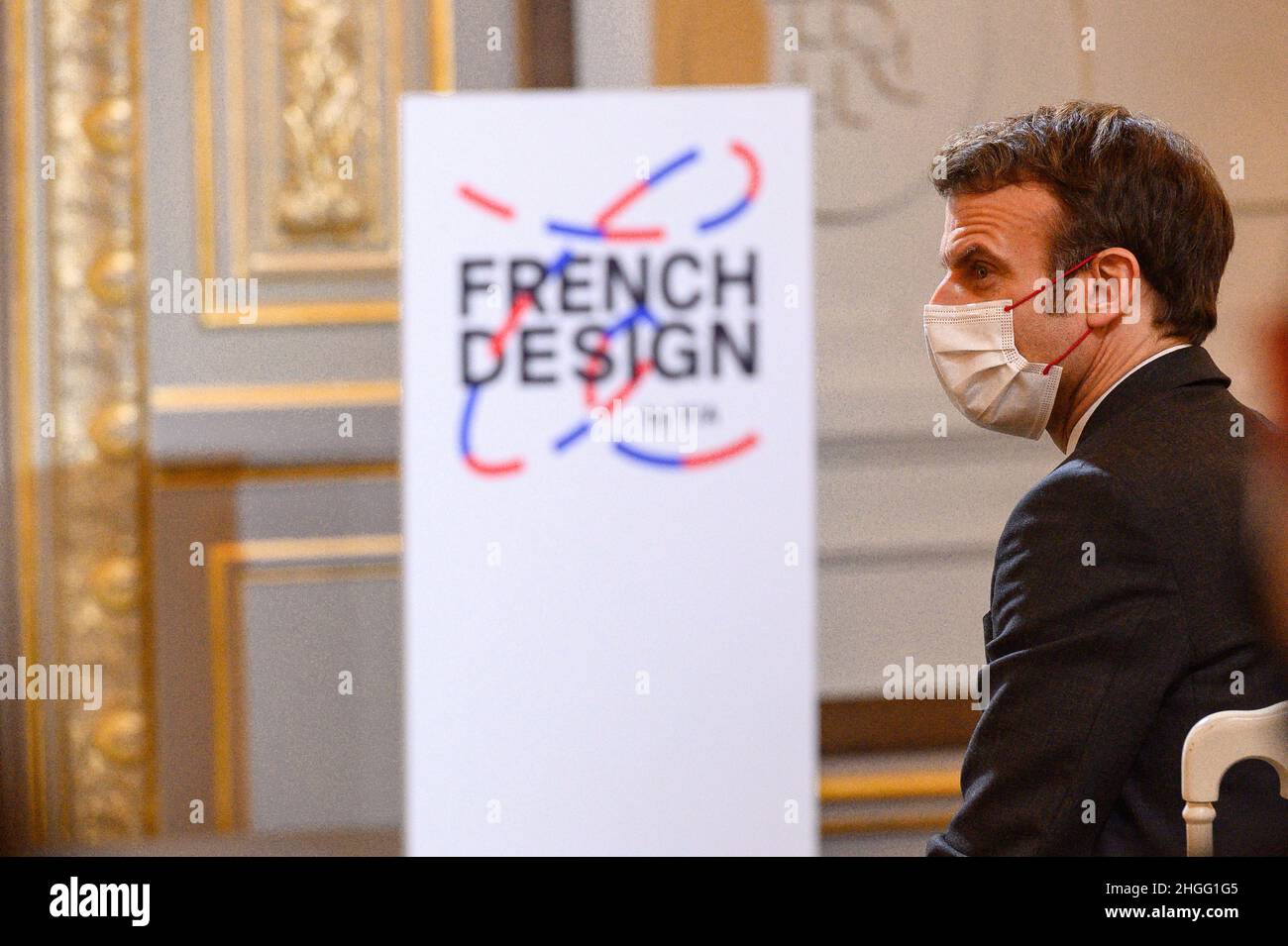 Paris, France. 20th Jan, 2022. President Emmanuel Macron attends the ...