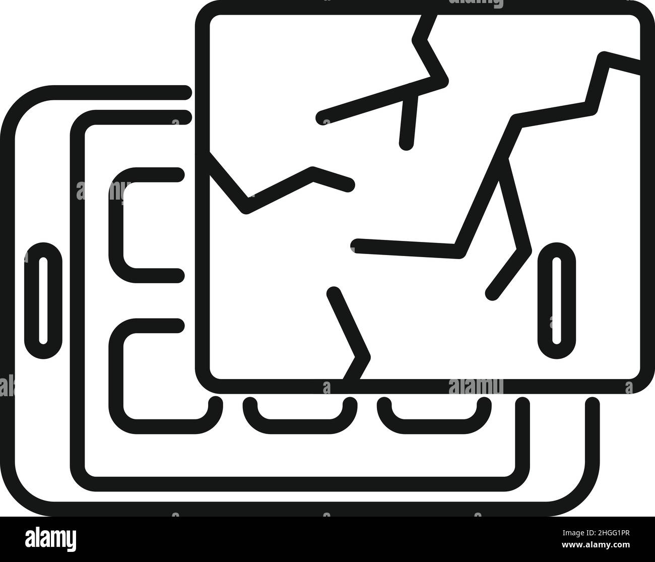 Tablet screen replace icon outline vector. Phone mobile. Electronic ...