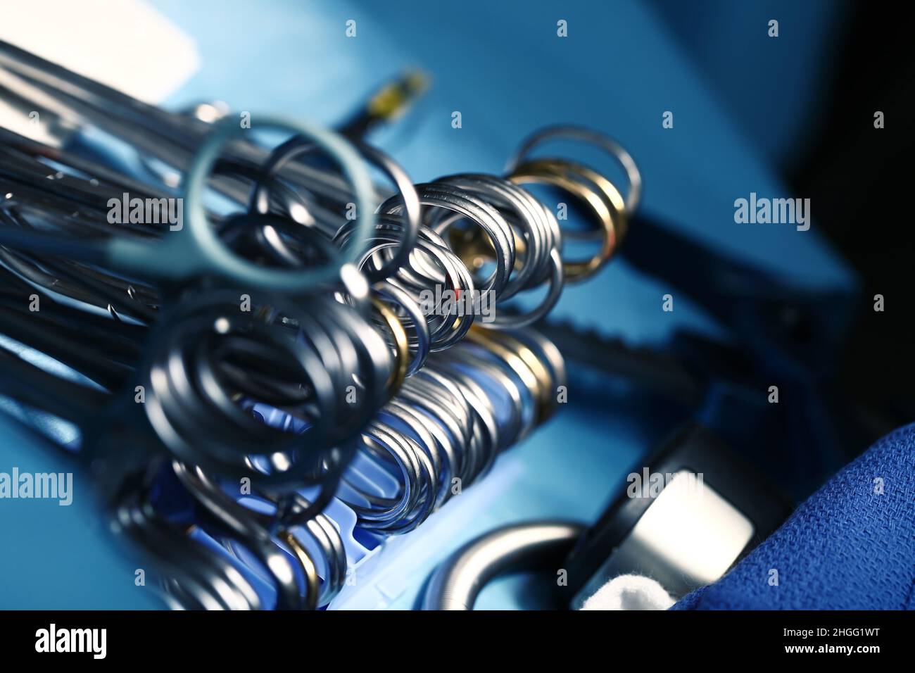 Shiny surgical tools on the sterile table Stock Photo - Alamy