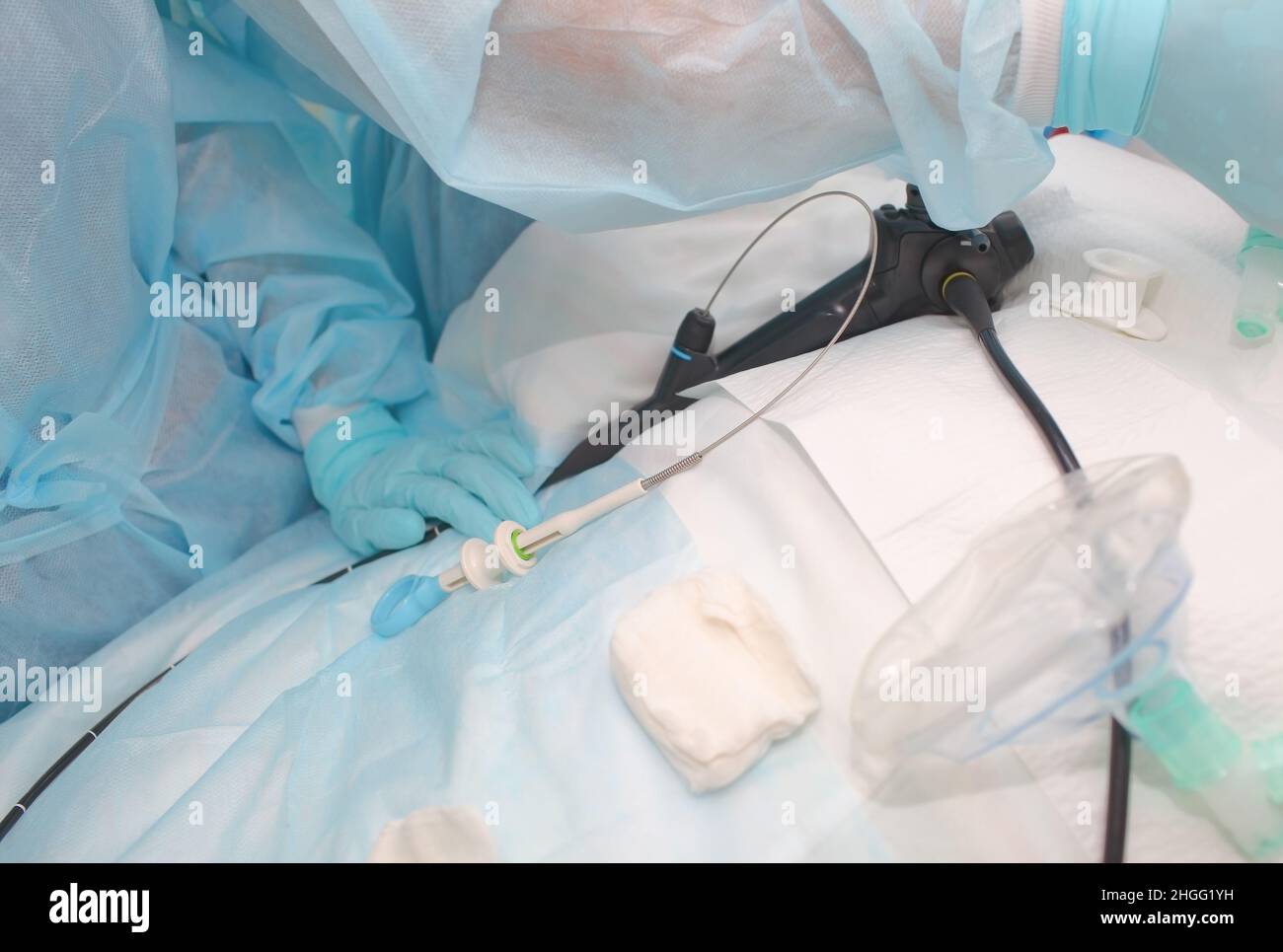 Medical workers team uring endoscopic procedure to the patient Stock ...