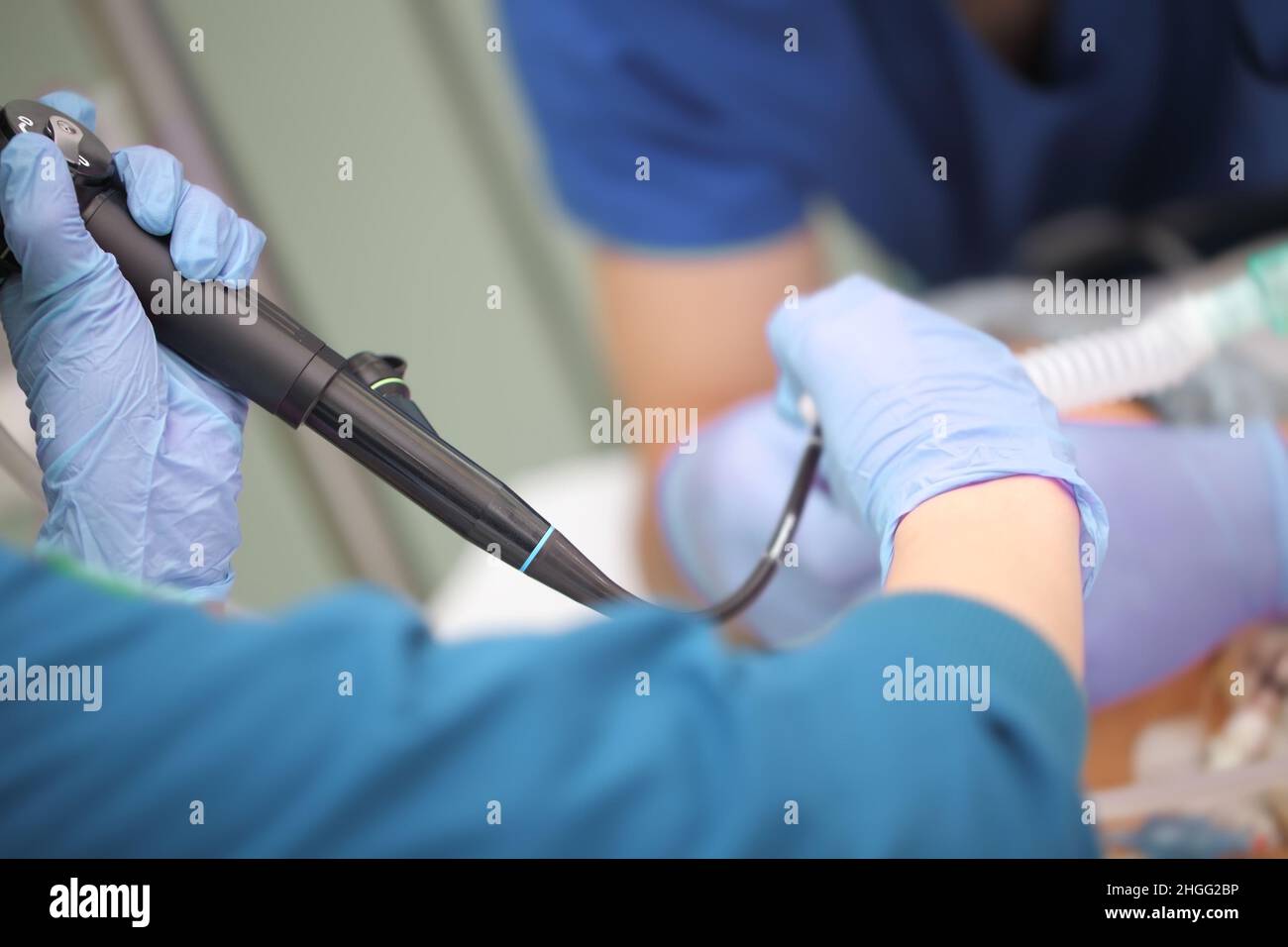 Daily routine treatment procedure in the ICU performing by female ...