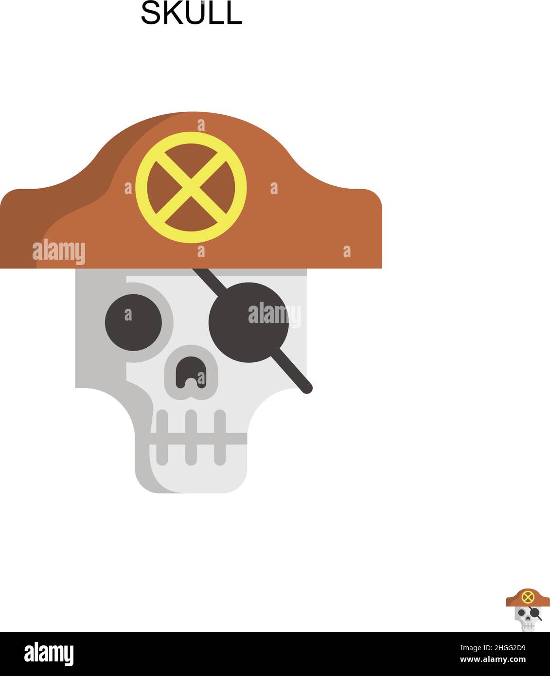 Skull Simple vector icon.Perfect color modern pictogram on editable ...