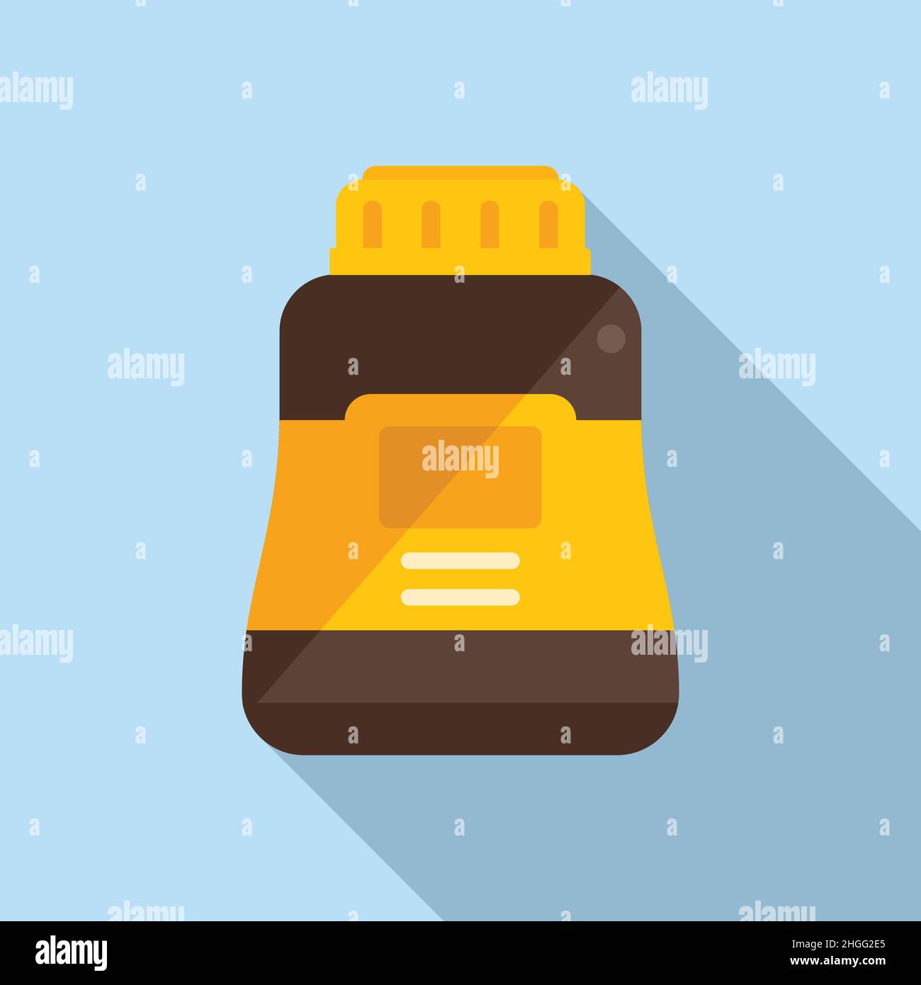 Chocolate paste jar icon flat vector. Cocoa food. Candy chip Stock ...