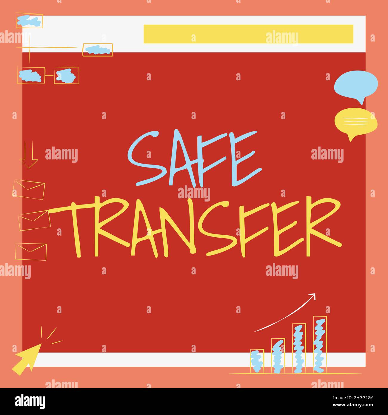 Handwriting text Safe Transfer, Business concept transmitting the ...