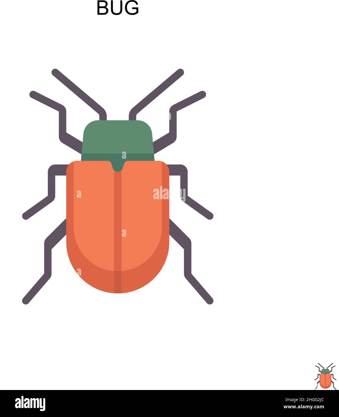Bug Simple vector icon.Perfect color modern pictogram on editable ...