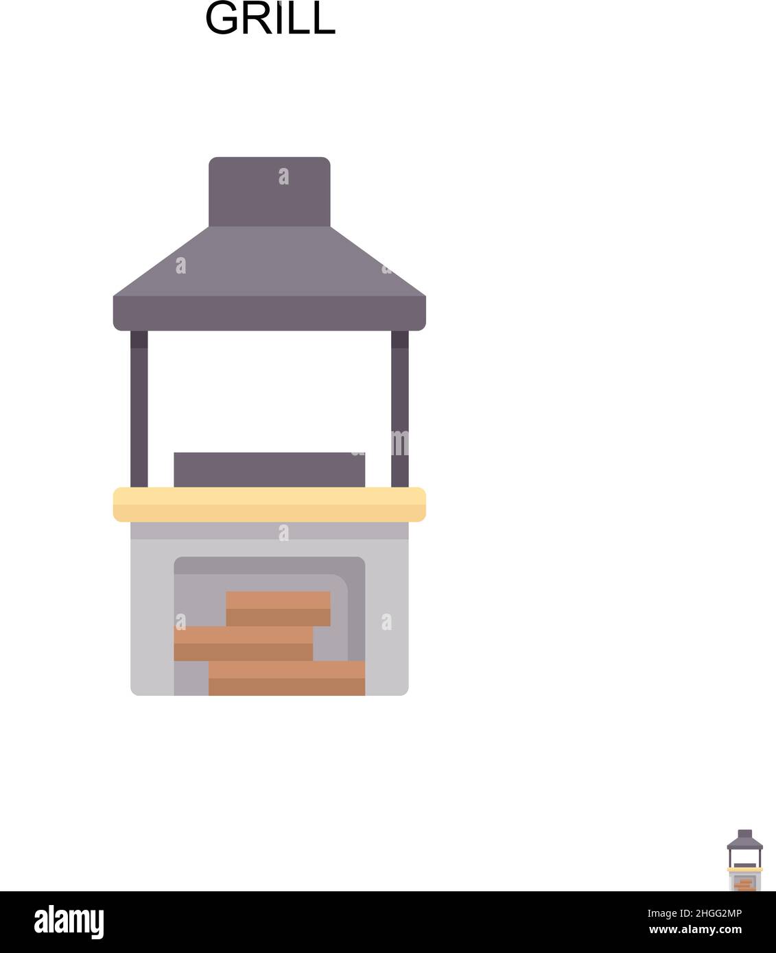 Grill Simple vector icon.Perfect color modern pictogram on editable ...