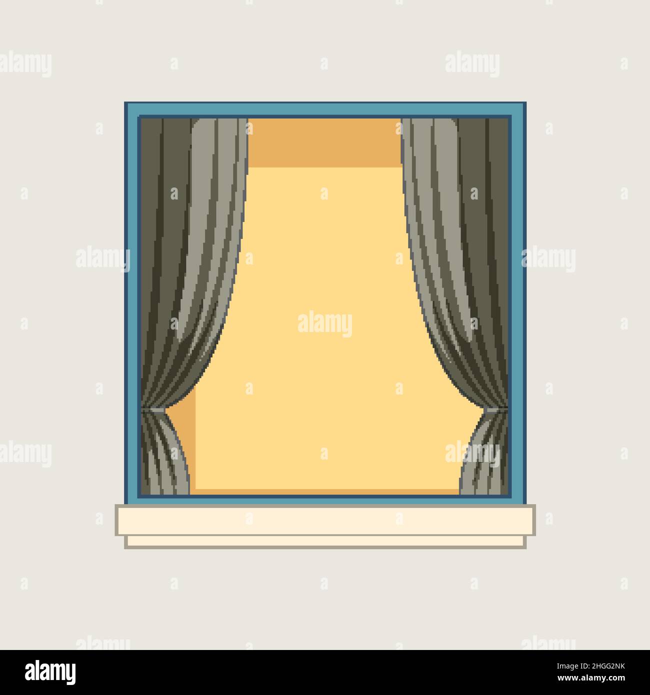 Simple window with white curtain illustration Stock Vector Image & Art ...